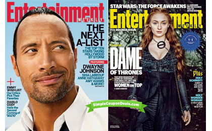 FREE 1-Year Entertainment Weekly Magazine ($250 Value) - Simple Coupon ...