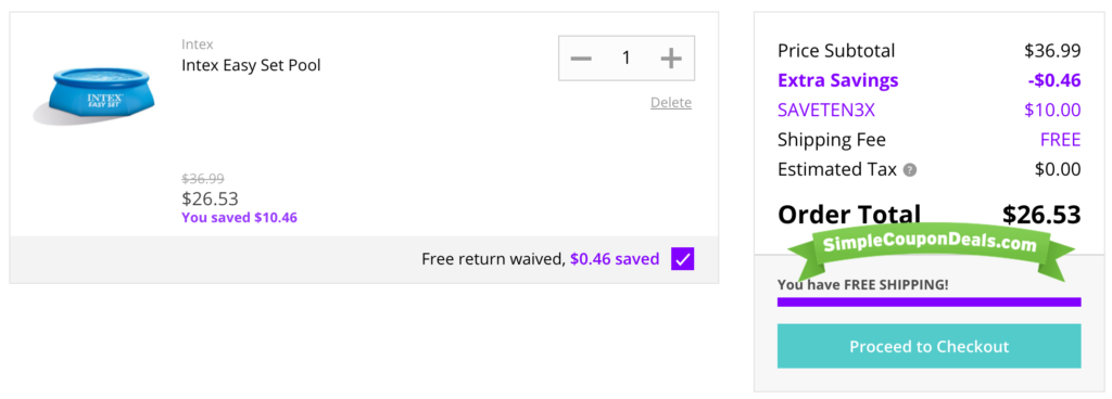 Intex East Set 8ft Pool $26.53 ($50 Value) + Free Shipping! - Simple ...