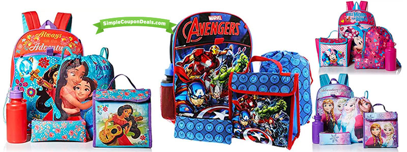 Disney & Marvel 5pc Backpack Set $19.97 (Orig $30) + Free Shipping ...